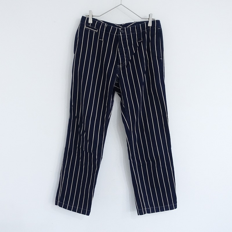 【定価2.9万】ヤーモ Yarmo Bucher Stripe バックベルトワークパンツ M (4-2501-29)【70B52】 /ナチュラル服古着通販drop