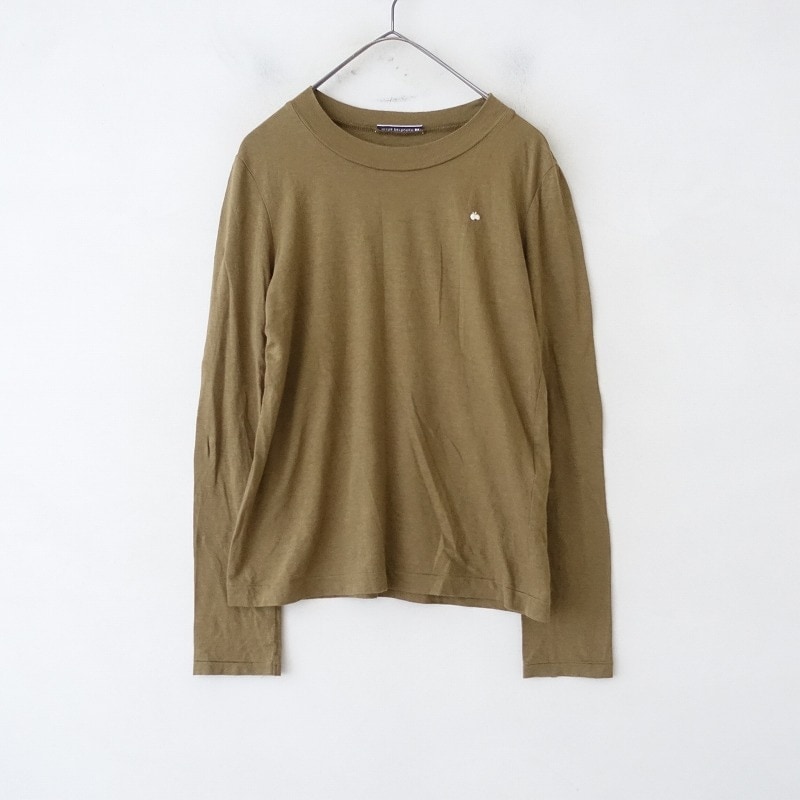 ミナペルホネン mina perhonen lithely コットンリネンクルーネック長袖Tシャツ 38 (33-2501-611 ...