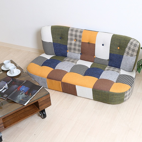 ソファ デイジー パッチワーク 36218 ソファ W1230 D670 H680 ロビーソファ ソファー ローソファ 2人用休憩室 応接室 エントランス リフレッシュソファ デザインソファ ...