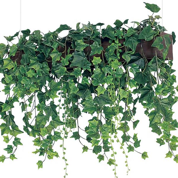 オフィスグリーン W600×H550×D500 フェイクグリーン ハンギングポット オフィス グリーン 天吊りポット 人工植物 アートグリーン インテリアグリーン 観葉植物 デザインポット ...
