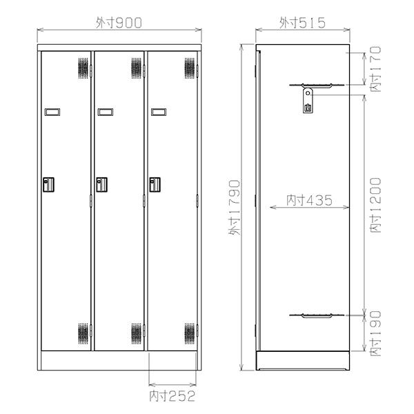 3人用 ブラック スタンダードロッカー 鍵付き 3人用タイプ ダイヤル錠 TLK-D3N-MB ロッカー ブラック色 黒色 スチールロッカー スチール製 オフィスロッカー 収納 更衣ロッカー ...
