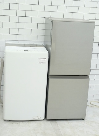 126L、5.5kg 21年、22年 アクア、Haier製 （冷蔵庫、洗濯機）中古家電2点セット