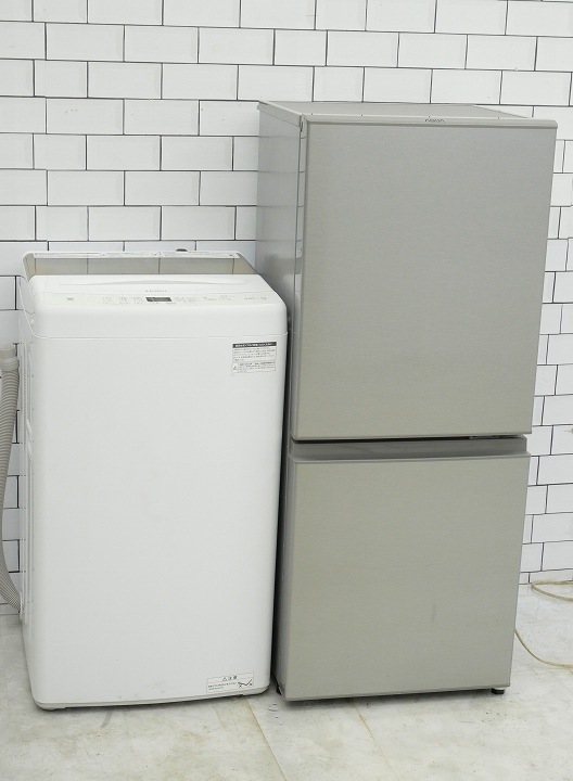 126L、4.5kg 19年、22年 アクア、Haier製 （冷蔵庫、洗濯機）中古家電2点セット