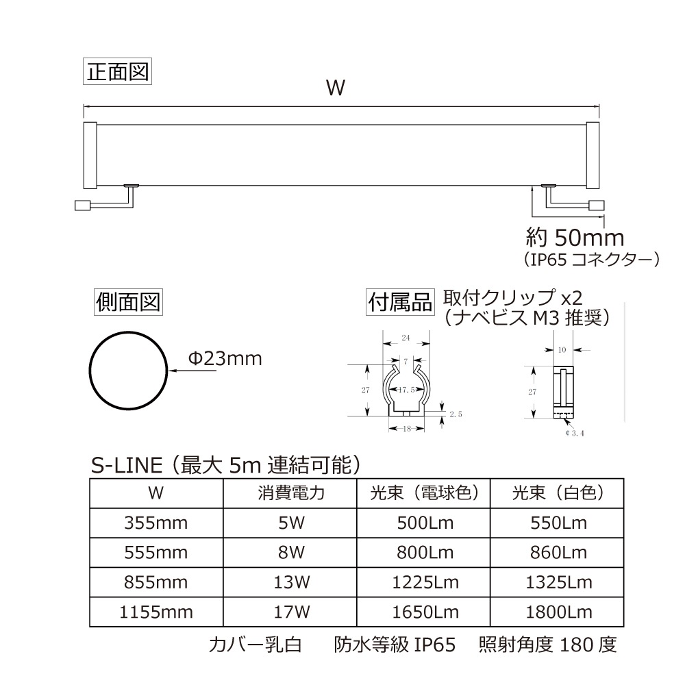 防滴 防湿 シームレス スリム管型LED照明 S-LINE DC24V | スリム管型LED 『S-LINE』 | LED テープライト ...