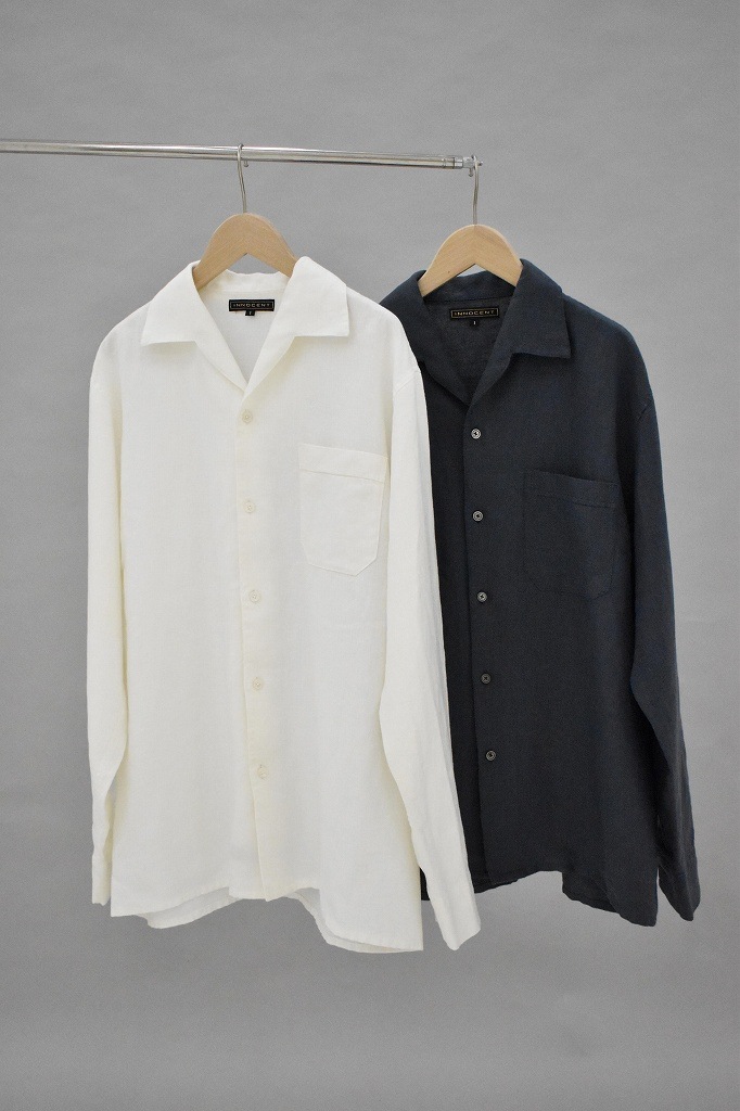 INNOCENT Original products イタリアンカラーシャツ 長袖 COLOR : WHITE/RAF BLUE ...