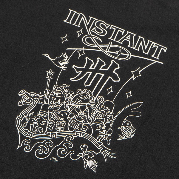 【INSTANT×7STARS】30TH 宝船 POCKET TEE black インスタント Tシャツ スケートボード スケボー ...