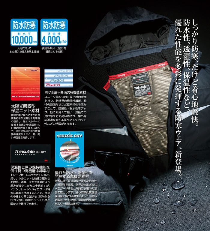 送料無料 54201 防水防寒コート 作業服 作業着 クロダルマ | 防寒着