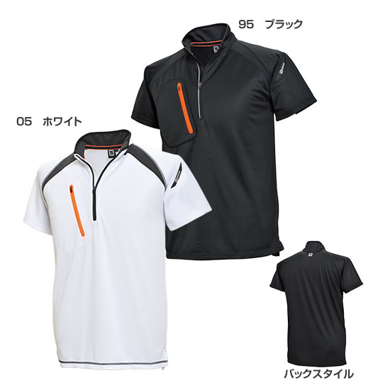 TS DESIGN 5015 FLASH 半袖ハーフジップ 作業服 作業着 | Tシャツ・ポロシャツ,ポロシャツ,ポロシャツシリーズ1,反射・消臭＆吸汗速乾＆シャープシルエット | 衣・職・自由 本店