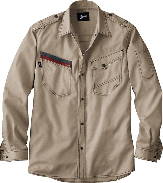 JAWIN ジャウィン 自重堂 51704 長袖シャツ 秋冬用 作業服 作業着 | 作業着・作業服,秋冬作業服,綿高率（綿50％以上）【秋冬】,インパクトを与えるミリタリーテイスト ...