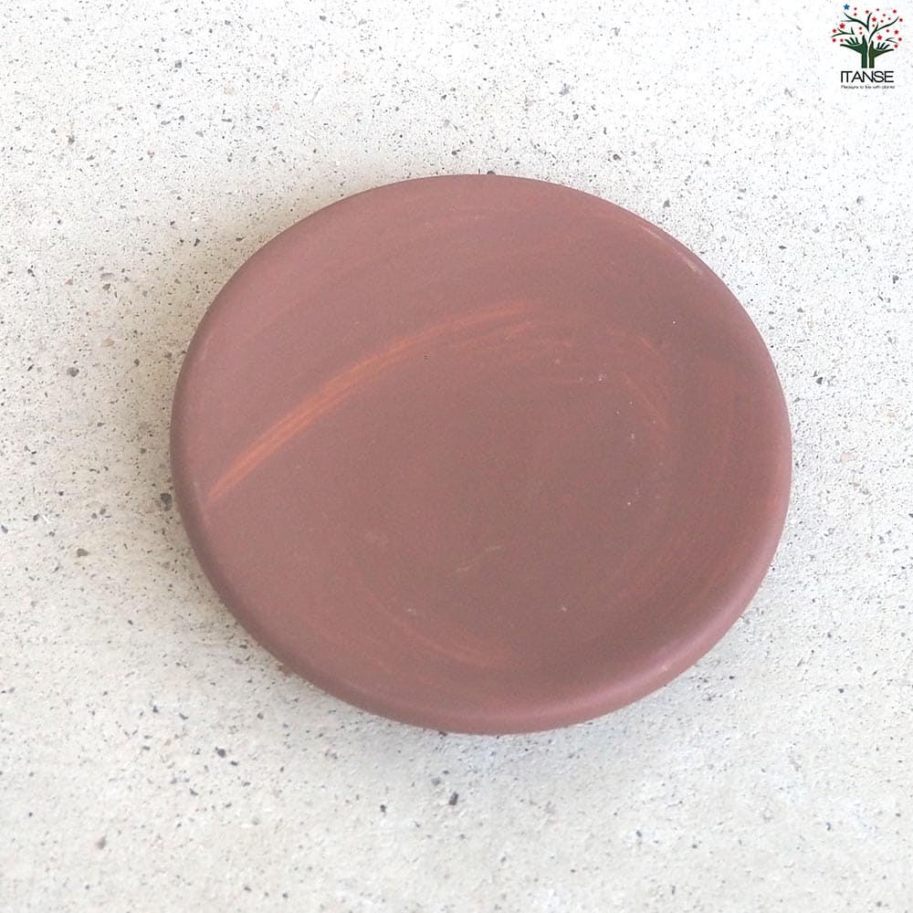 皿付陶器鉢 彩色焼磁 オレンジ【資材 10cm】｜ 【植物のITANSE】全品送料無料・即出荷!