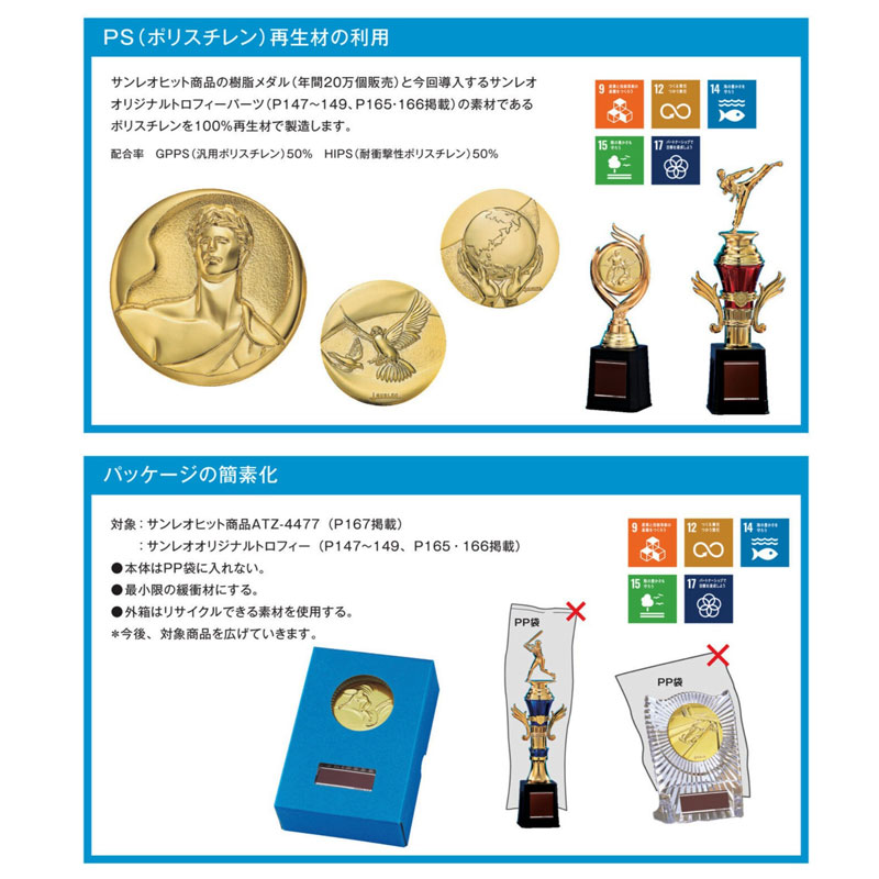 SDGsトロフィー JP-TRZ-4353（ポリスチレン100％再生材） | レリーフトロフィー | トロフィー・優勝カップ・表彰楯 ジャパンプライズ