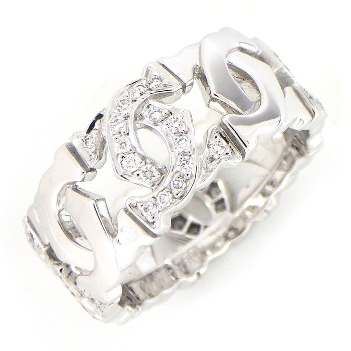 【カルティエ Cartier】リング アントルラセ 2C C2 ロゴ ハーフ ダイヤモンド K18WG 13号 / #54 | ジェイビー ...