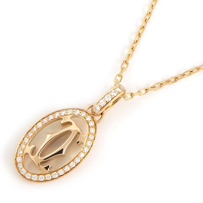 【カルティエ Cartier】ネックレス ロゴドゥーブル B7219300 2C C2 37ポイント ダイヤモンド 0.10ct K18PG ...