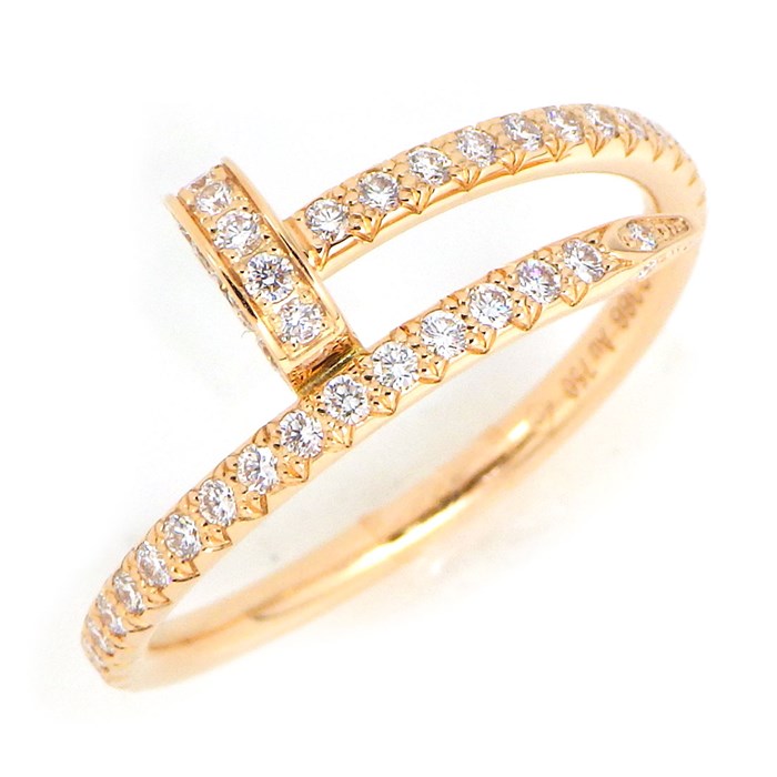【カルティエ Cartier】リング ジュストアンクル 釘モチーフ B4231400 SM スモール 53ポイント ダイヤモンド 0.40ct K18PG 13号 / #53 【箱・保付き ...