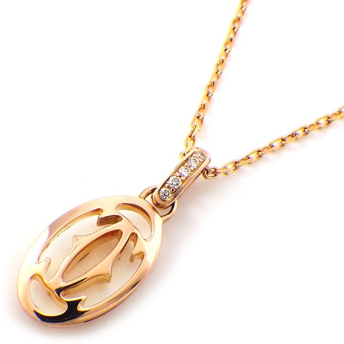 カルティエ Cartier ネックレス ロゴ ドゥーブル C2 2C ダイヤモンド K18PG 【中古】 | ジェイビーワークス 公式 ...