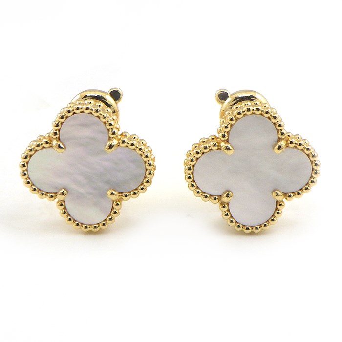 ヴァンクリーフ＆アーペル Van Cleef & Arpels ピアス ヴィンテージ アルハンブラ VCARA44100 ホワイトシェル ...