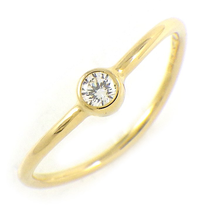 ティファニー Tiffany & Co. リング ウェーブ シングルロウ 60016988 1ポイント ダイヤモンド 0.06ct K18YG 7.5号 【中古】 | ジェイビーワークス 公式 ...
