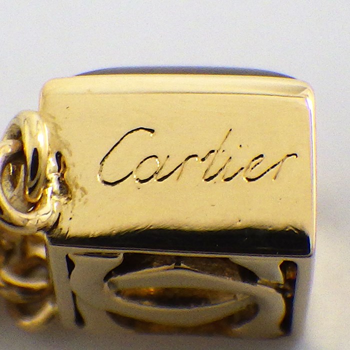 カルティエ Cartier ネックレス タンク スクエア キューブ 2C C2 ロゴ フォルサチェーン シトリン K18YG 【中古 ...