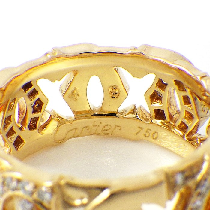 カルティエ Cartier リング アントルラセ C2 2C ロゴ ハーフ ダイヤモンド K18YG 8号 / #49 【中古】 | ジェイ ...