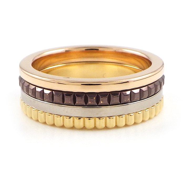 ブシュロン BOUCHERON リング キャトル クラシック スモール JRG00290 スリーカラー K18PG K18WG K18YG ブラウン PVD 10.5号 / #51 【中古 ...