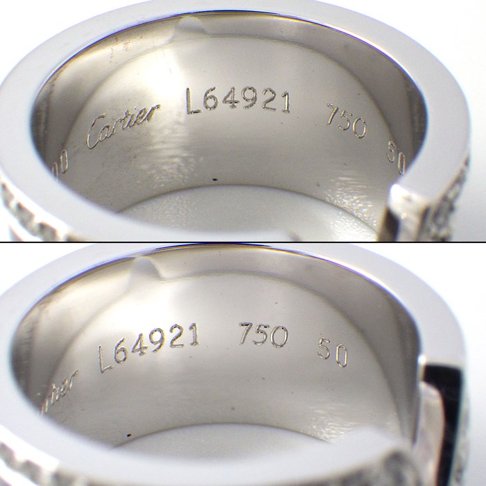 カルティエ Cartier リング C2 2C フル エッジ ダイヤモンド K18WG ブラック ラッカー 黒 10号 / #50 【箱・保 ...