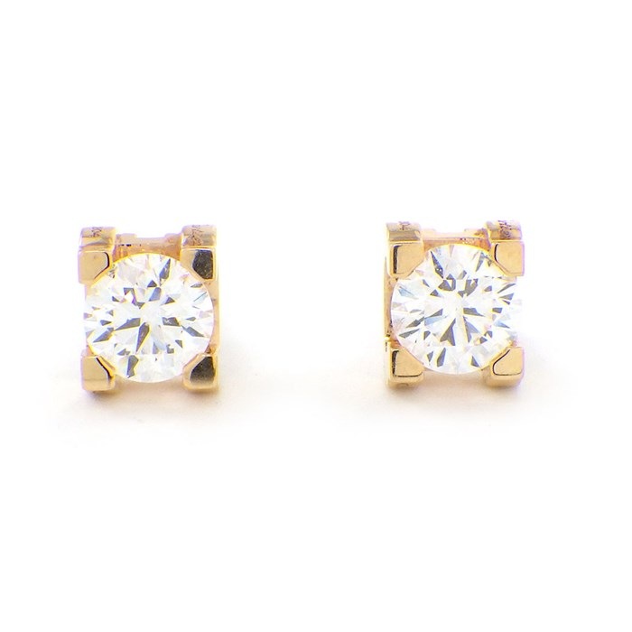 【カルティエ Cartier】ピアス Cドゥ セッティング ソリティア ソリテール ダイヤモンド 0.23ct/0.23ct (D/VVS1/3EX) K18PG 【箱・保付き】 | ジェイ ...