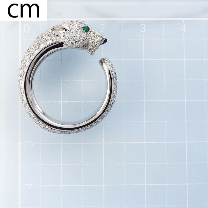 カルティエ Cartier リング パンテール ドゥ N4225254 パンサー フル パヴェ ダイヤモンド 2ポイント エメラルド オニキス ...