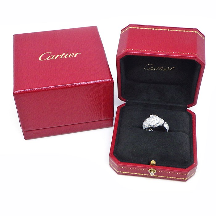 カルティエ Cartier リング パンテール ドゥ N4225254 パンサー フル パヴェ ダイヤモンド 2ポイント エメラルド オニキス ...