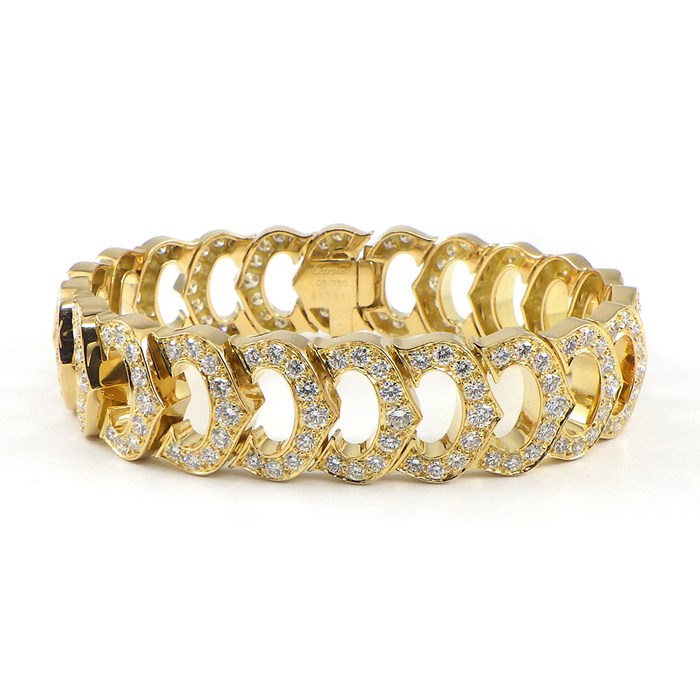 カルティエ Cartier ブレスレット C ドゥ カルティエ C2 2C フル パヴェ ダイヤモンド K18YG 【中古】 | ジェイビー ...