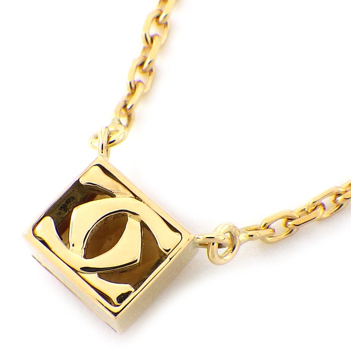 カルティエ Cartier ネックレス タンク キューブ 2C C2 ロゴ フォルサチェーン 1ポイント スクエア バフトップカット シトリン ...