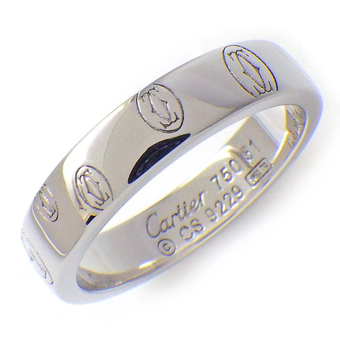 カルティエ Cartier リング ハッピーバースデー SM B4050900 ロゴ バンド C2 2C K18WG 10.5号 / #51 ...