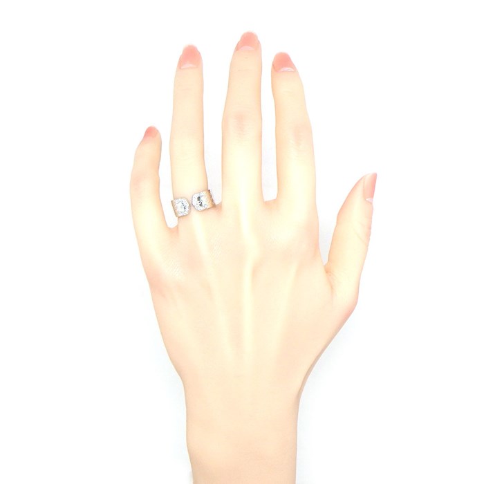カルティエ Cartier リング C2 2C 2000年限定モデル ハッピーバースデー ロゴ ダイヤモンド K18WG 9号 / #49 ...