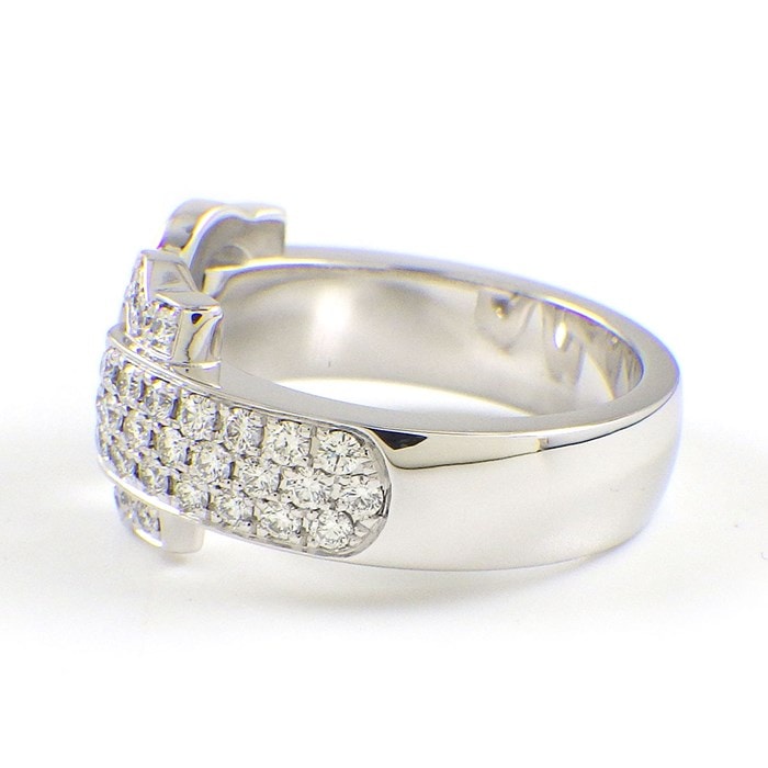カルティエ Cartier リング ブークルセ C2 2C ハーフサークル パヴェ ダイヤモンド K18WG 11号 / #51 【中古 ...