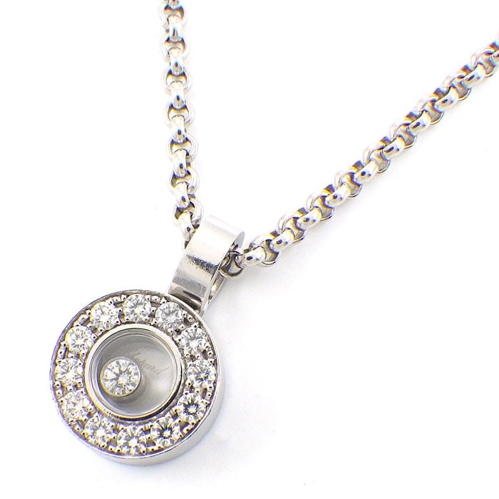 【ショパール Chopard】ネックレス ハッピーダイヤ 793087 サークル ラウンド ムービング 1ポイント ダイヤモンド 0.05ct ...