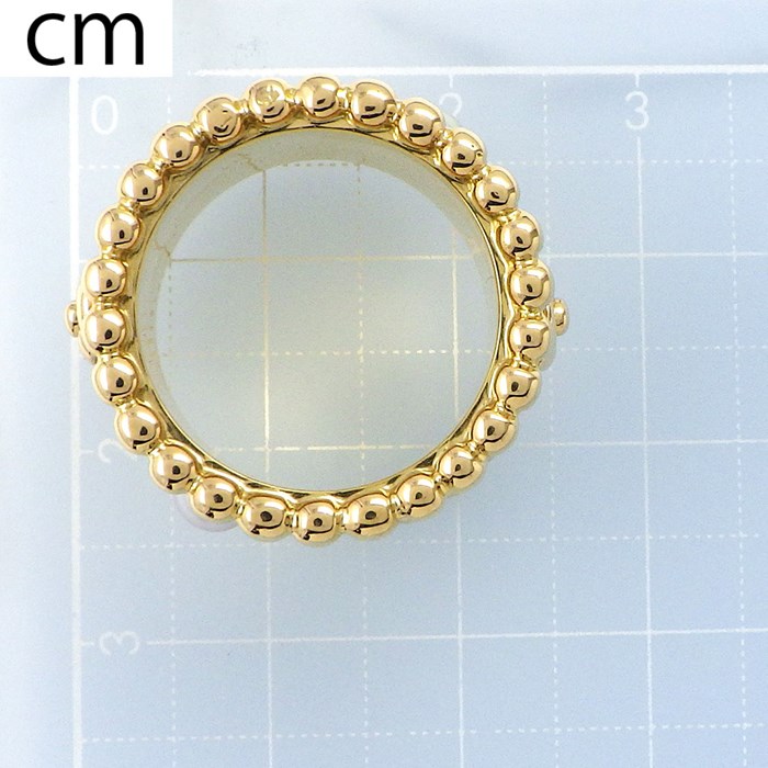 シャネル CHANEL リング スリーシンボル ワイド 6モチーフ カメリア クローバー ゴールドビーズ エッジ 2ポイント パール 4mm珠 K18YG 13号 【中古】 | ジェイビー ...