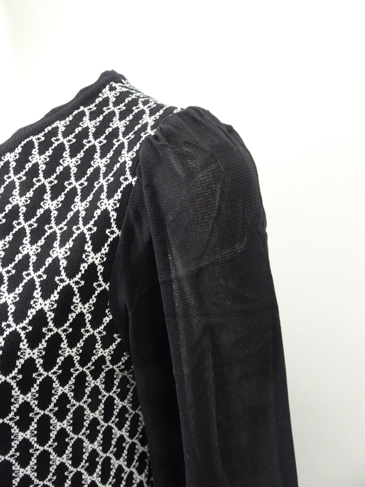 2025年秋冬 ジャガード編み袖パワーネット素材 ニットチュニック 2521008 ｜Super Beauty公式通販