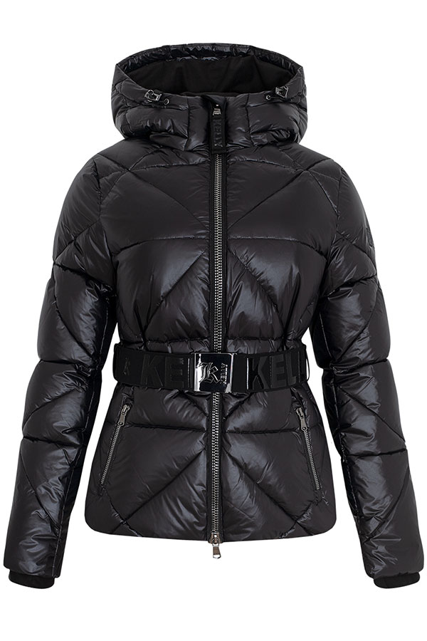 KELLY スキージャケット レディース Quilted down jacket with hood and belt K24S-1588 ...