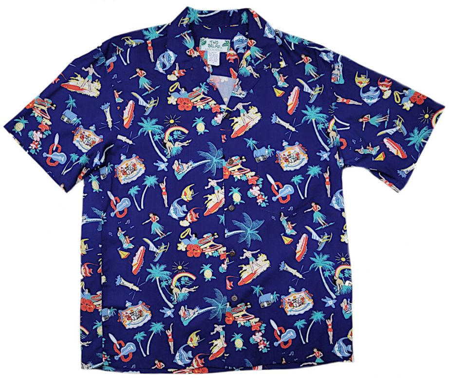HAWAII アロハシャツ TWO PALMS 501R Vintage Aloha navy | Brand list(ファッション),TWO PALMS | Jiro Online Shop