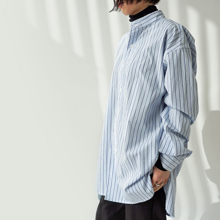 BANDCOLLAR SHIRT STRIPE / ストライプシャツ | ＆MORE | J-pia