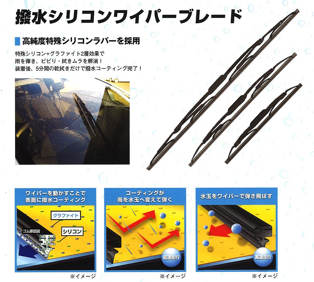 デイズ eKクロス eKワゴン ワイパー ワイパーブレード フロント&リア 3本セット 600mm 300mm リア300mm 撥水シリコン 日産 三菱 B11W B21W B33W B34W ...