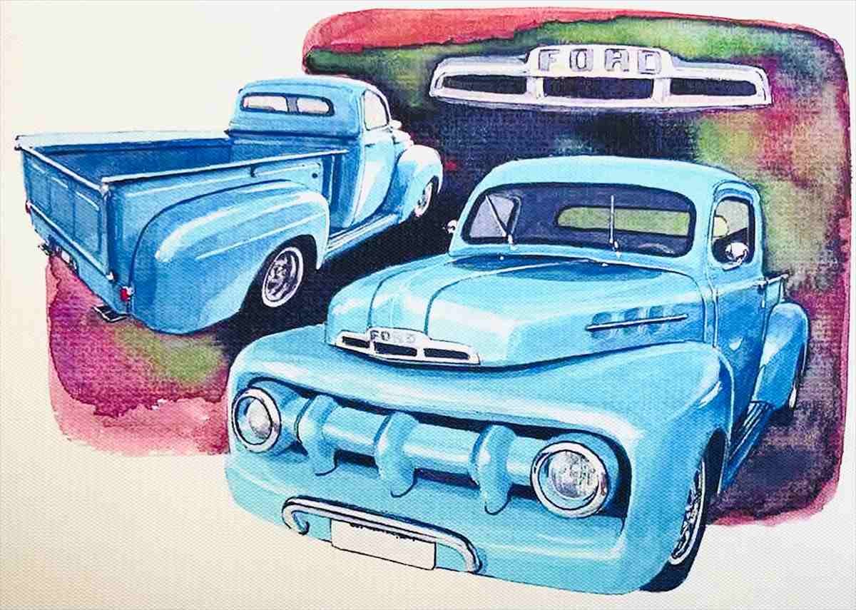 フォード F100 アート キャンバス ポスター PAC7 | すべての商品 | Junk Street Custom