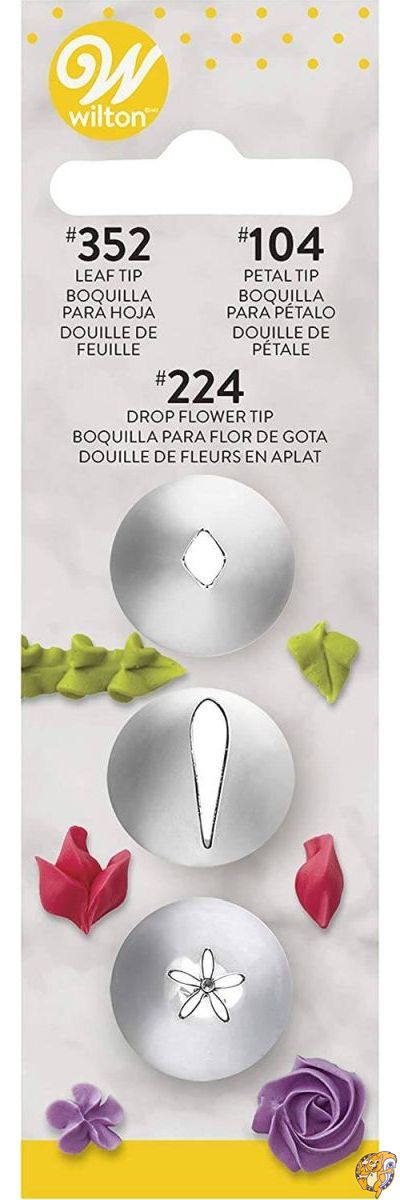 Decorating Tip Set-#104 Petal, 352 Leaf & #224 Flower (並行輸入品) ｜アメリカキッチン ...