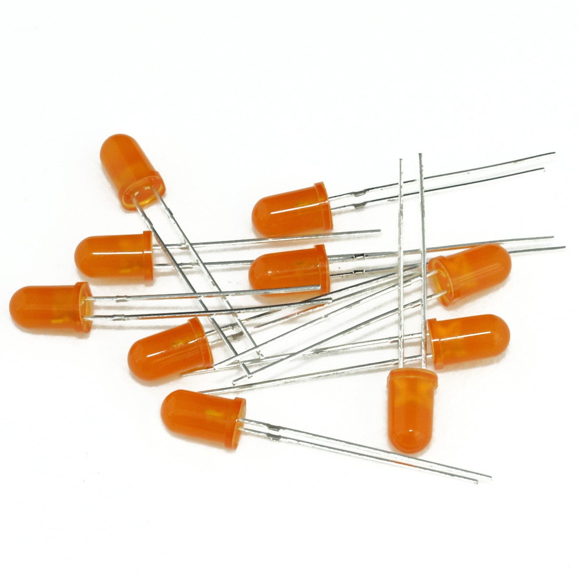 LED 発光ダイオード 5mm 砲弾型 オレンジ色 カラーレンズ 1000-1500mcd 605-610nm 2.0-2.2V 50個 ...