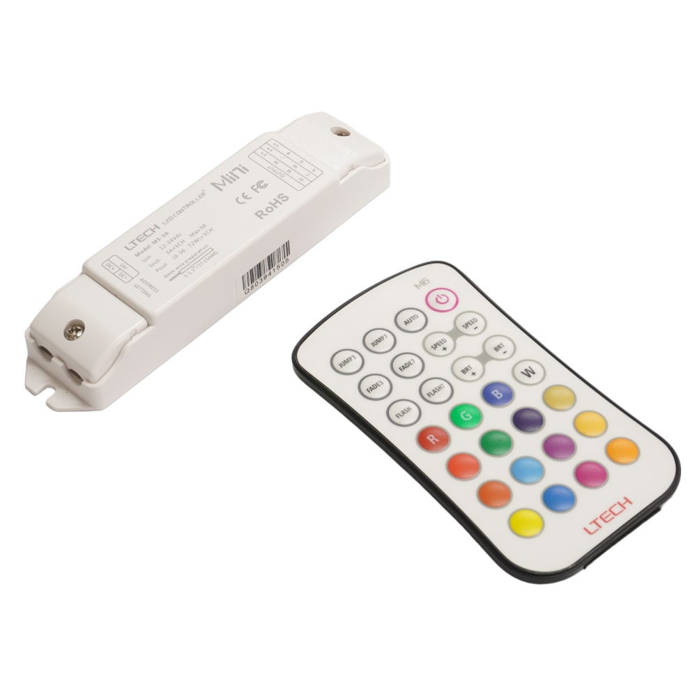 LTECH Miniシリーズ RGB Controller M3-3A (M6) RF リモコン調光器 | LED・電子部品・LEDテープ ...