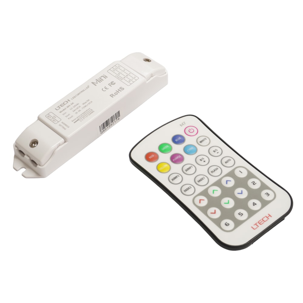 LTECH Miniシリーズ RGB Controller M3-3A (M7) RF リモコン調光器 | LED・電子部品・LEDテープ ...