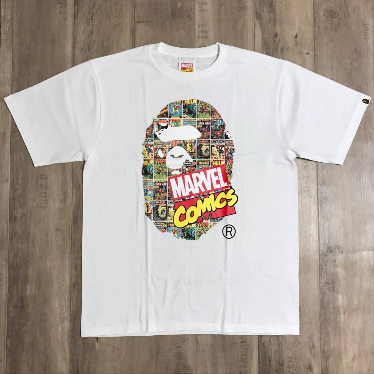 ★新品★ marvel comics × bape Tシャツ Lサイズ a bathing ape Avengers エイプ ベイプ アベイ ...