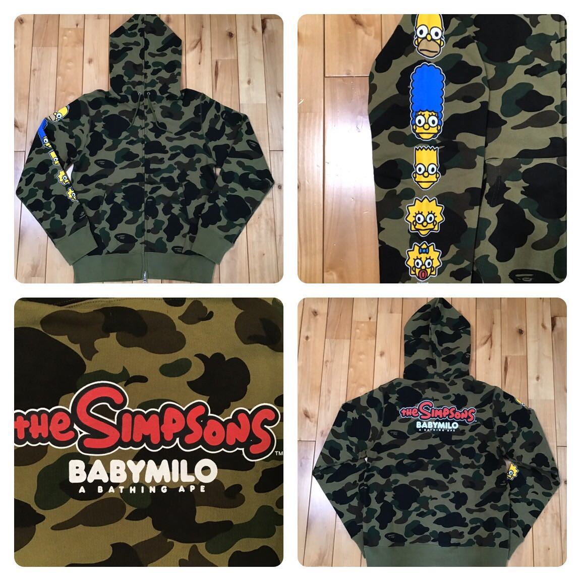 ★新品★ THE SIMPSONS × BAPE 1st camo full zip hoodie Mサイズ a bathing ape ...