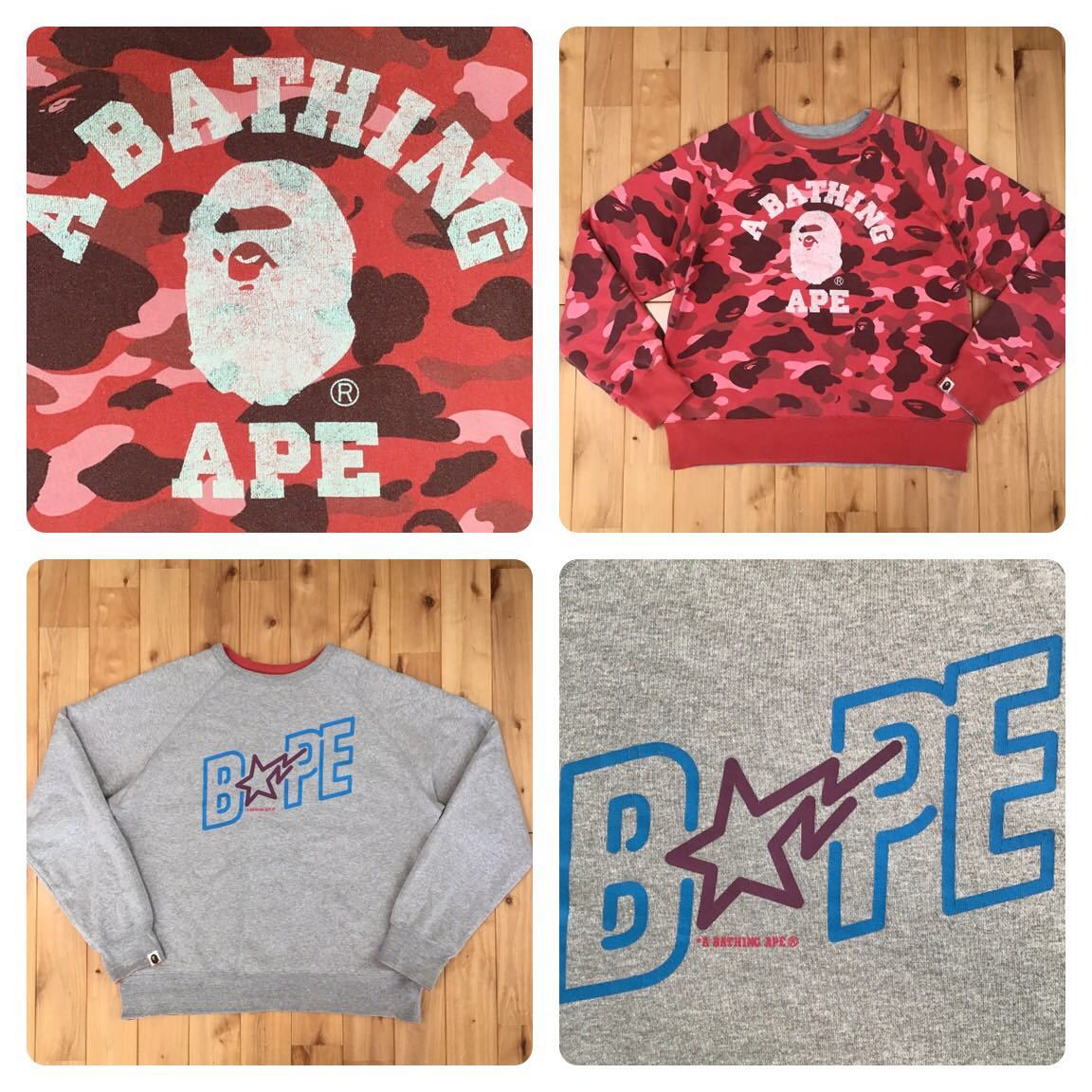★リバーシブル★ pharrell camo 長袖 スウェット a bathing ape bape エイプ ベイプ red neon ...