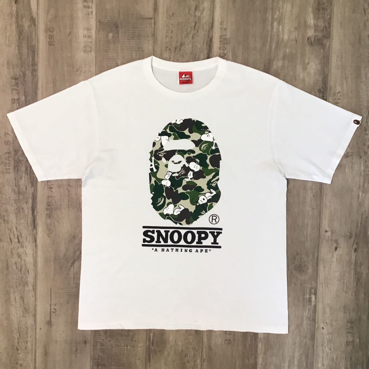 ★XL★ SNOOPY × BAPE ABC camo big head Tシャツ a bathing ape bape スヌーピー ピーナッツ peanuts エイプ ベイプ ABCカモ ...