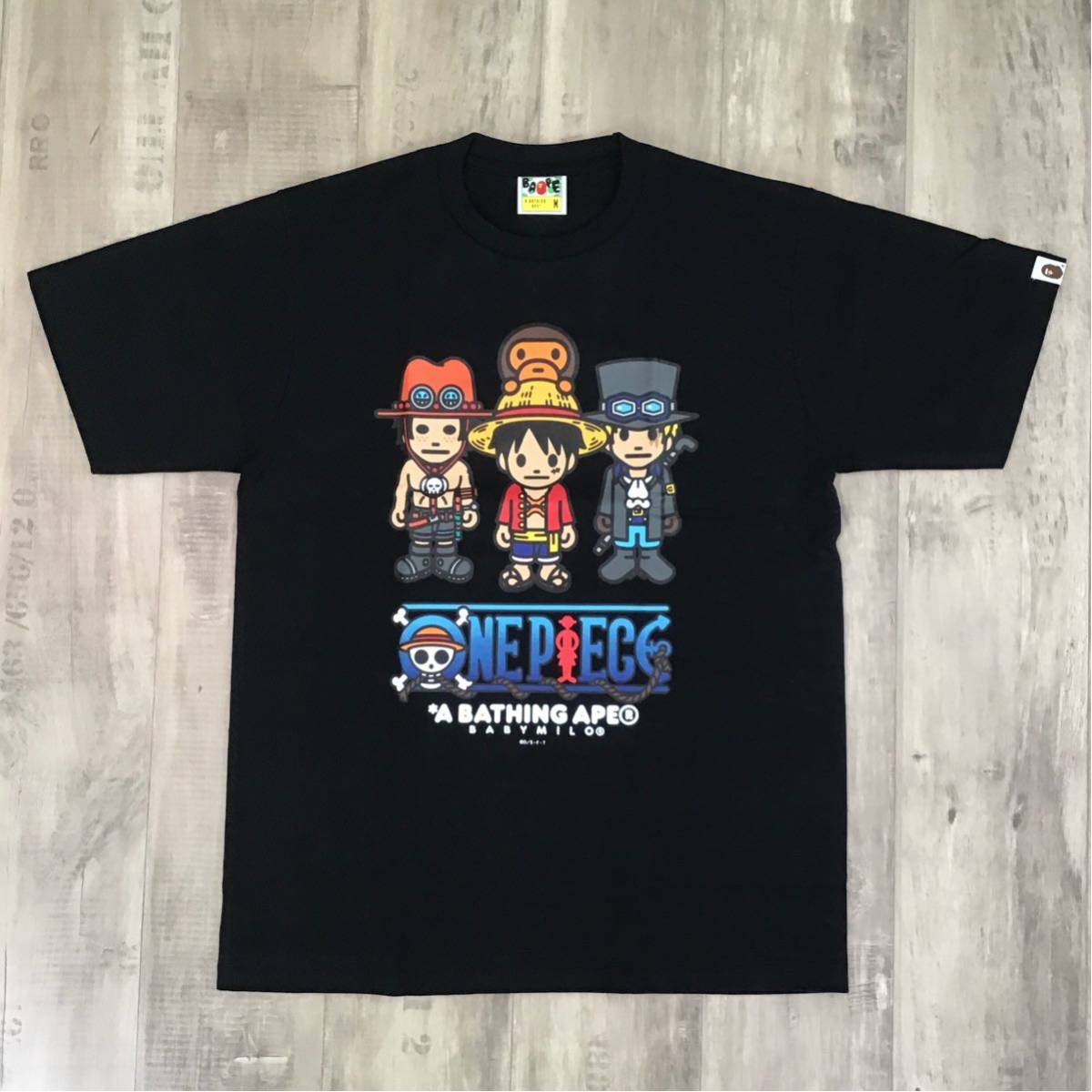 ★新品★ ONEPIECE × BAPE LUFFY & BROTHERS Tシャツ Mサイズ a bathing ape ワンピース エイプ ...